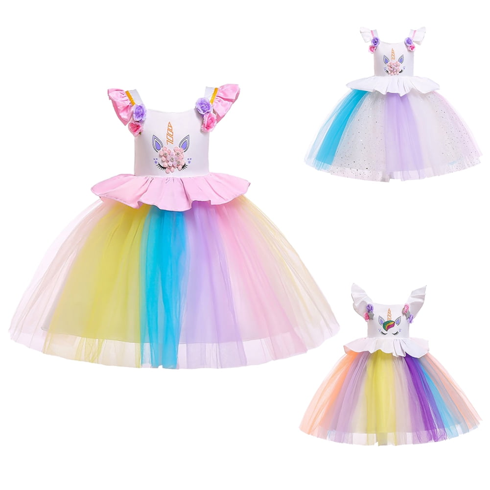 GYRATEDREAM Princess Unicorn Dress Up for Little Girls Birthday Dresses ...
