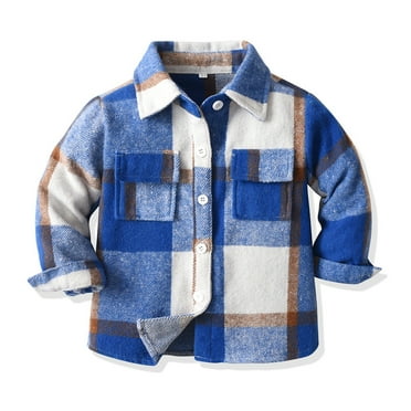 Coerni Toddler Baby Boys Tartan Shirt Jacket Button Down Collar Flannel ...