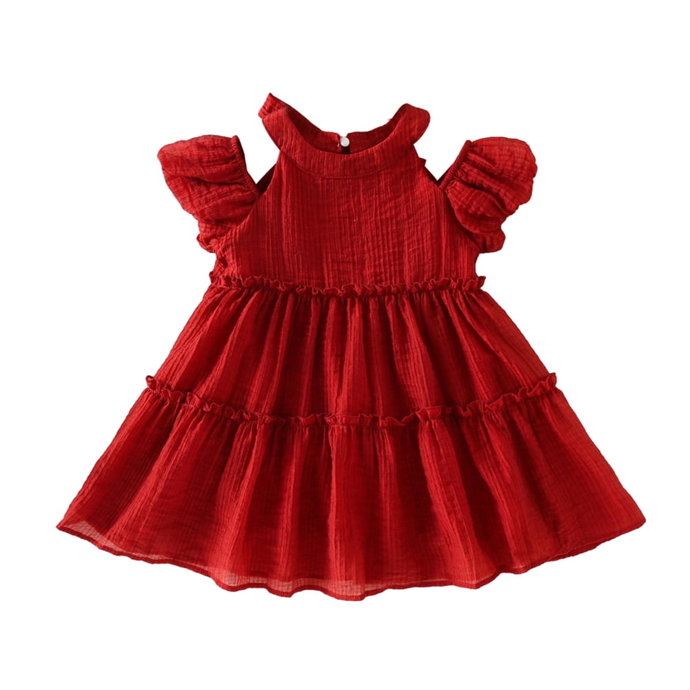 GYRATEDREAM Toddler Baby Girls Halter Neck Summer Dress Off Shoulder ...