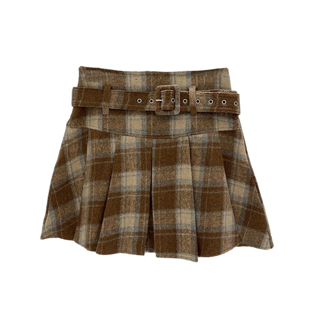 GYRATEDREAM Toddler Baby Girls High Waist Plaid Skirt Kids Fall Winter ...