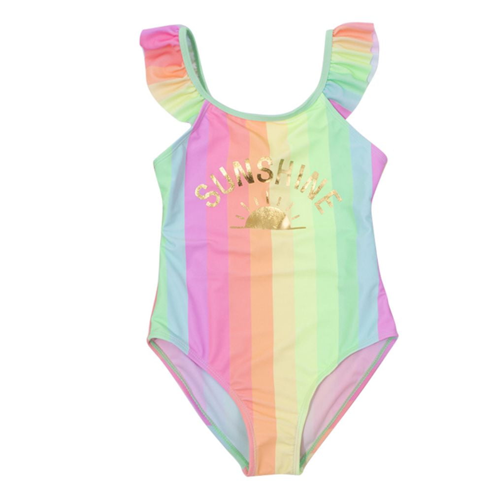 GYRATEDREAM Toddler Baby Girls One Piece Swimsuit Kids Rainbow Print ...