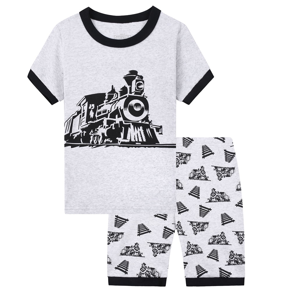 GYRATEDREAM Toddler Boys Pajamas Cotton Short Sleeve Top and Shorts 2 Piece Pajama Set Sleepwear ...