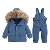 FhsagQ Jackets for Girls 5T Kids Boys Girls Winter Thicken Detachable Hooded Coat Jacket ...