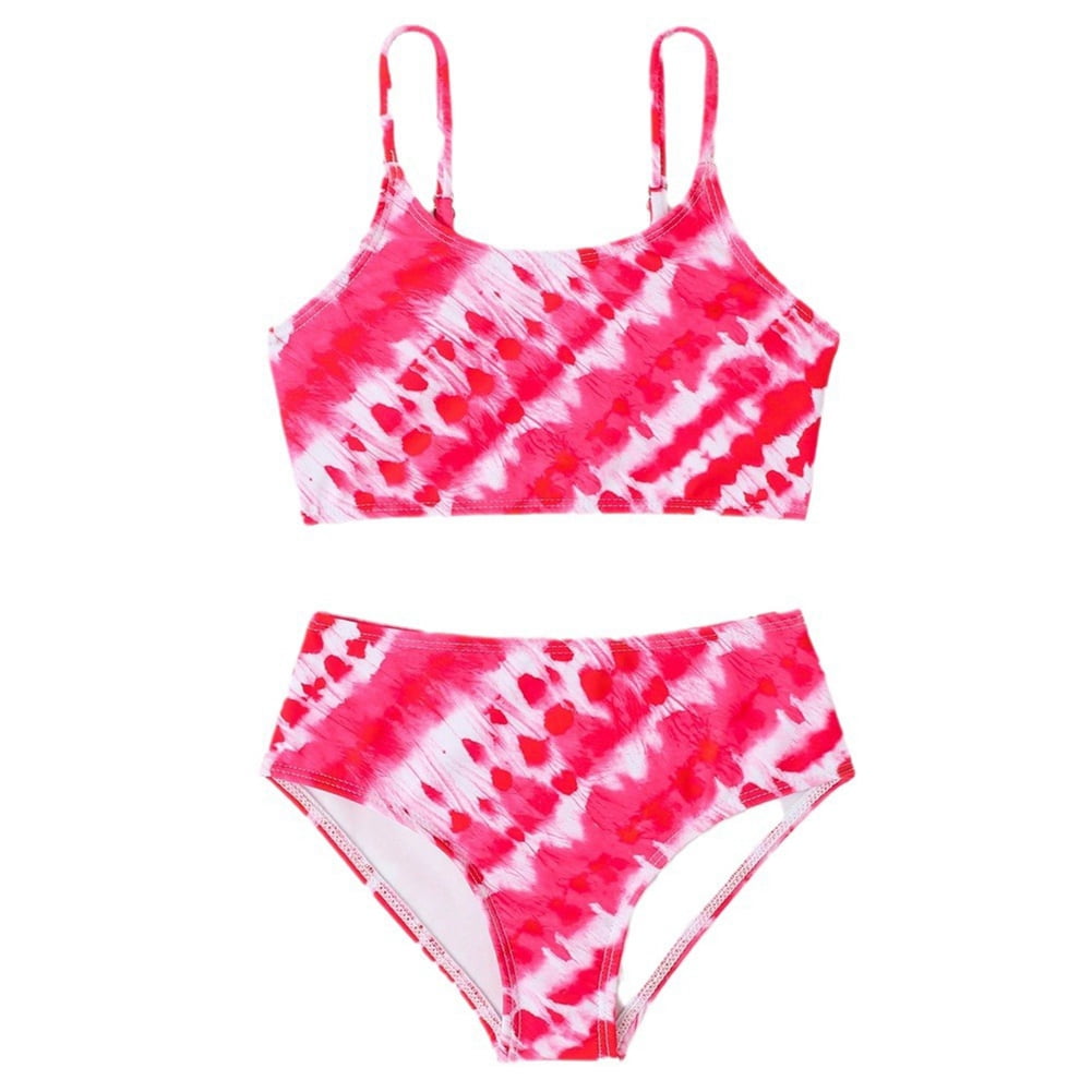 GYRATEDREAM Toddler Girl's 2 Piece Swimsuit Kids Two Piece Sport High ...