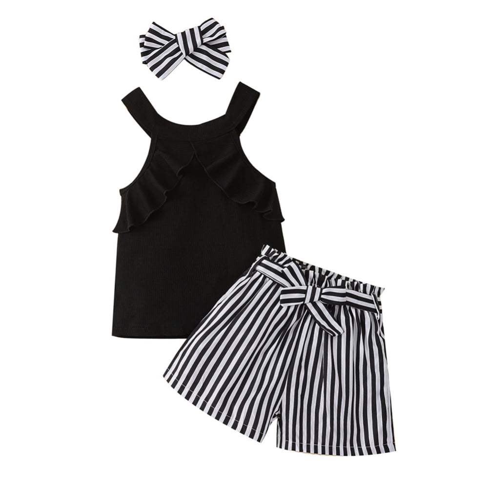GYRATEDREAM Toddler Girls 2 Piece Outfits Ribbed Knit Halter Cami Crop ...