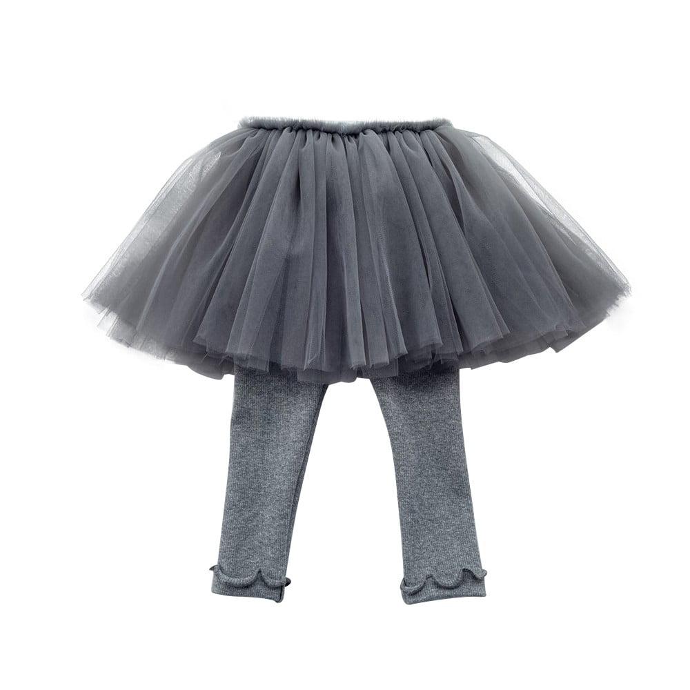 GYRATEDREAM Toddler Girls Baby Footless Leggings with Ruffle Tutu Skirt ...