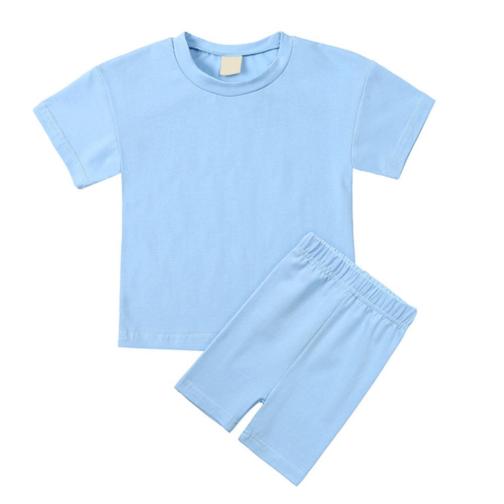 GYRATEDREAM Toddler Girls Boys Short Sets Summer Outfits Solid T-Shirt ...
