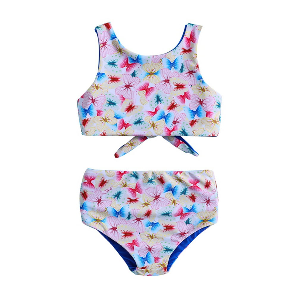 GYRATEDREAM Toddler Girls Cropped 2-Piece Swimsuits Sleeveless Tankini ...