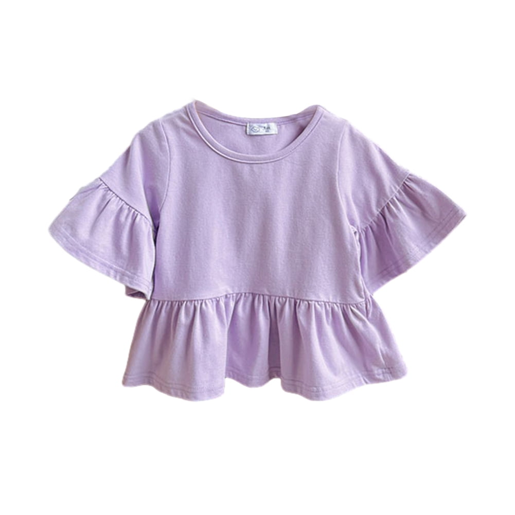 GYRATEDREAM Toddler Girls Peplum Tops Short Sleeve T Shirts for Girls ...
