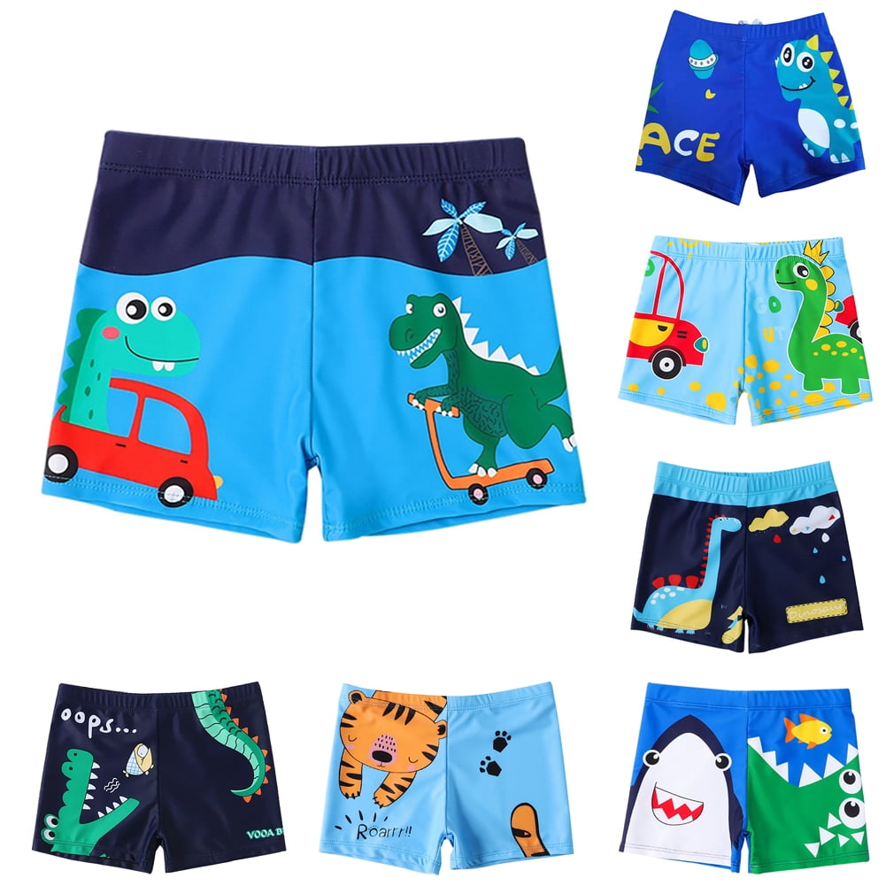 GYRATEDREAM Toddler Kid Boys Swimming Trunks Cartoon Shark Dinosaur ...