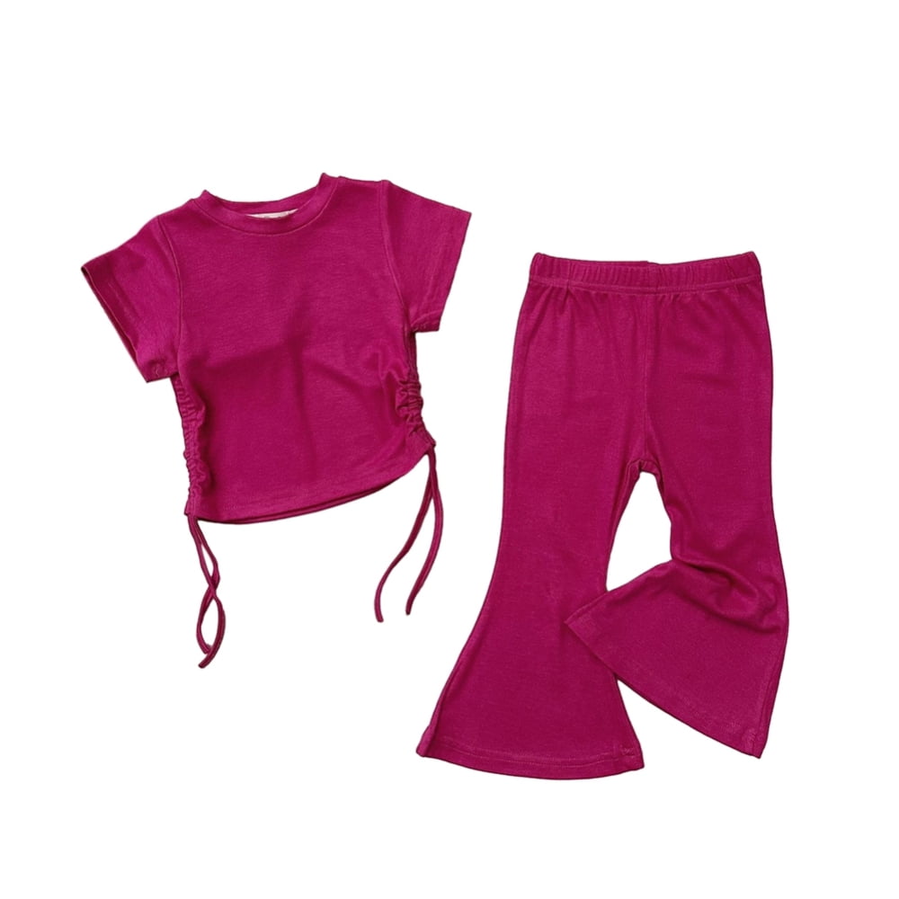 GYRATEDREAM Trendy Toddler Girls Summer Pants Set, Korean Style ...