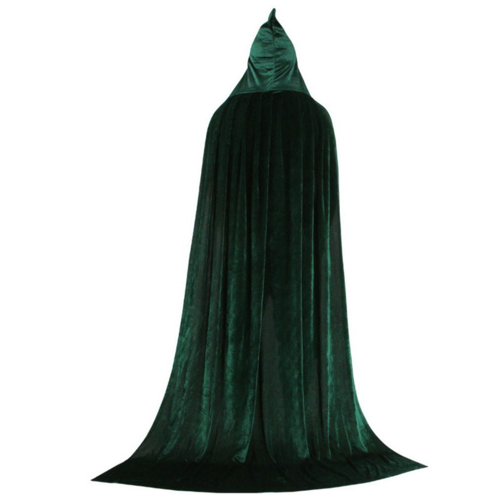 GYRATEDREAM Unisex Kids Velvet Cloak Cape With Hooded Green Cloak For ...