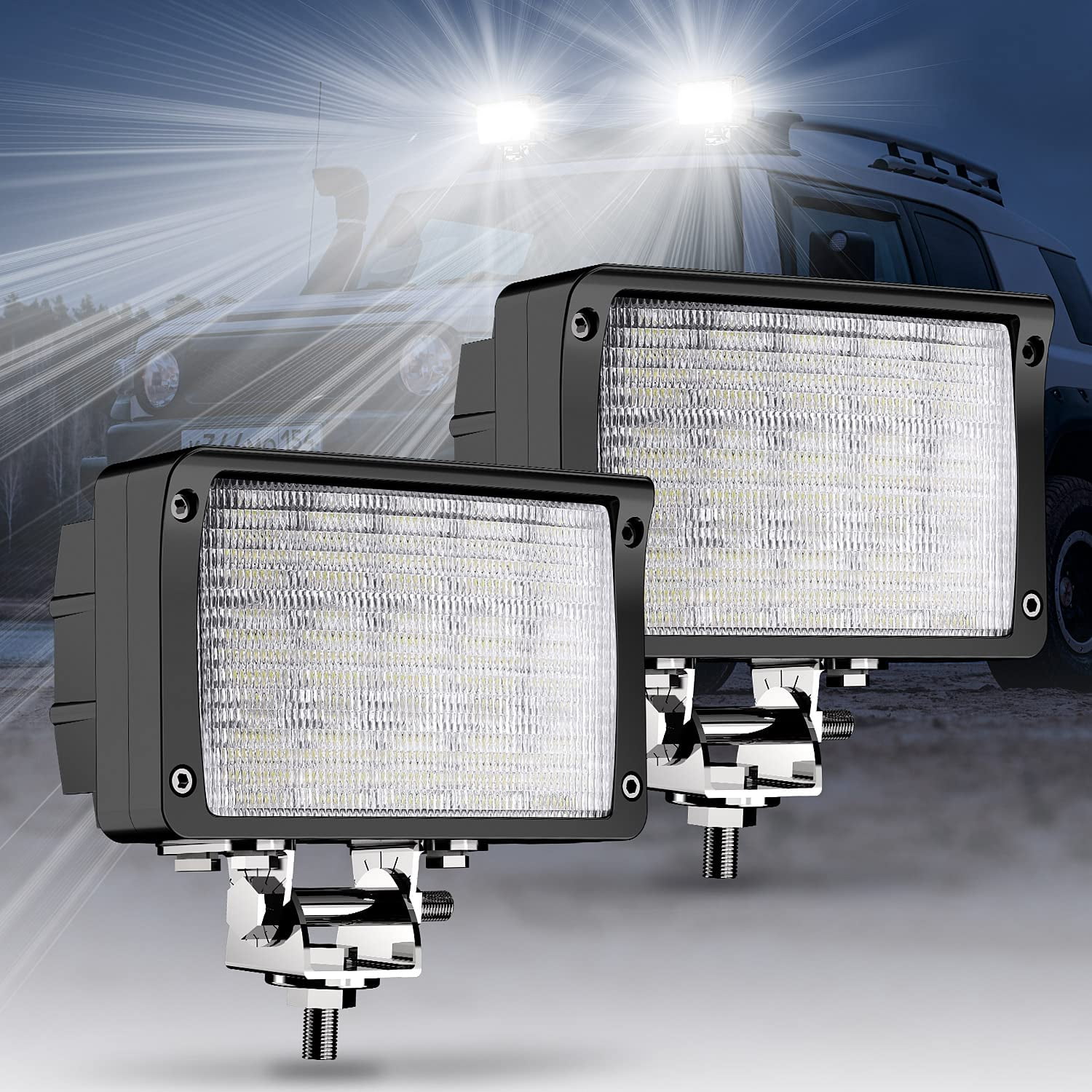 GYSPIRIT LED Work Lights 12V 2PCS 45W 6.3 inch LED Light Bar for Off ...