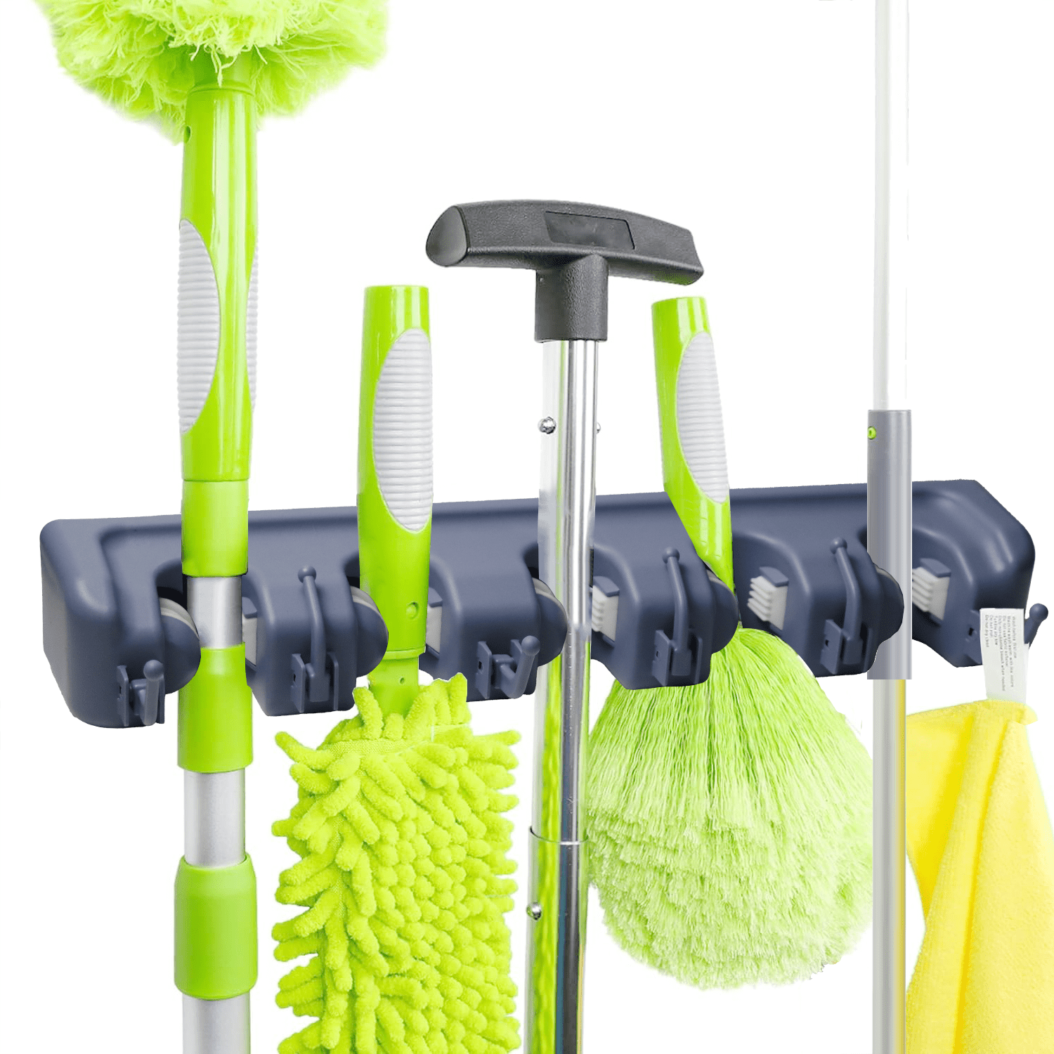 GYTF Mop and Broom Holder(Gray),16.5 x2.63 x 3.4 in,Rectangular Wall Mount Broom Holder and ...