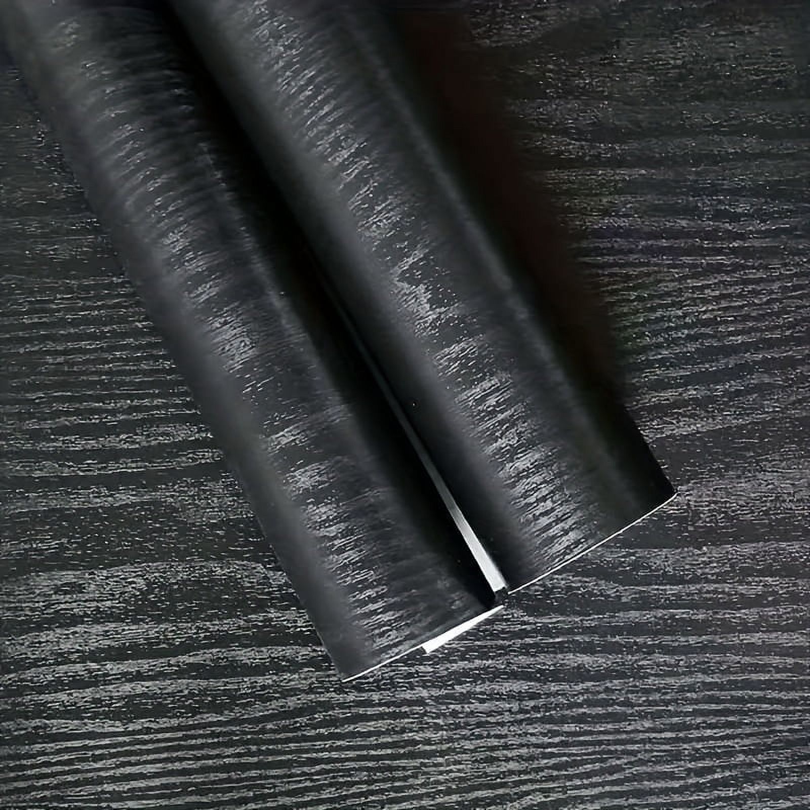 GYTY 1 Roll Black Wood Grain Vinyl Self-Adhesive Sticker - Realistic ...