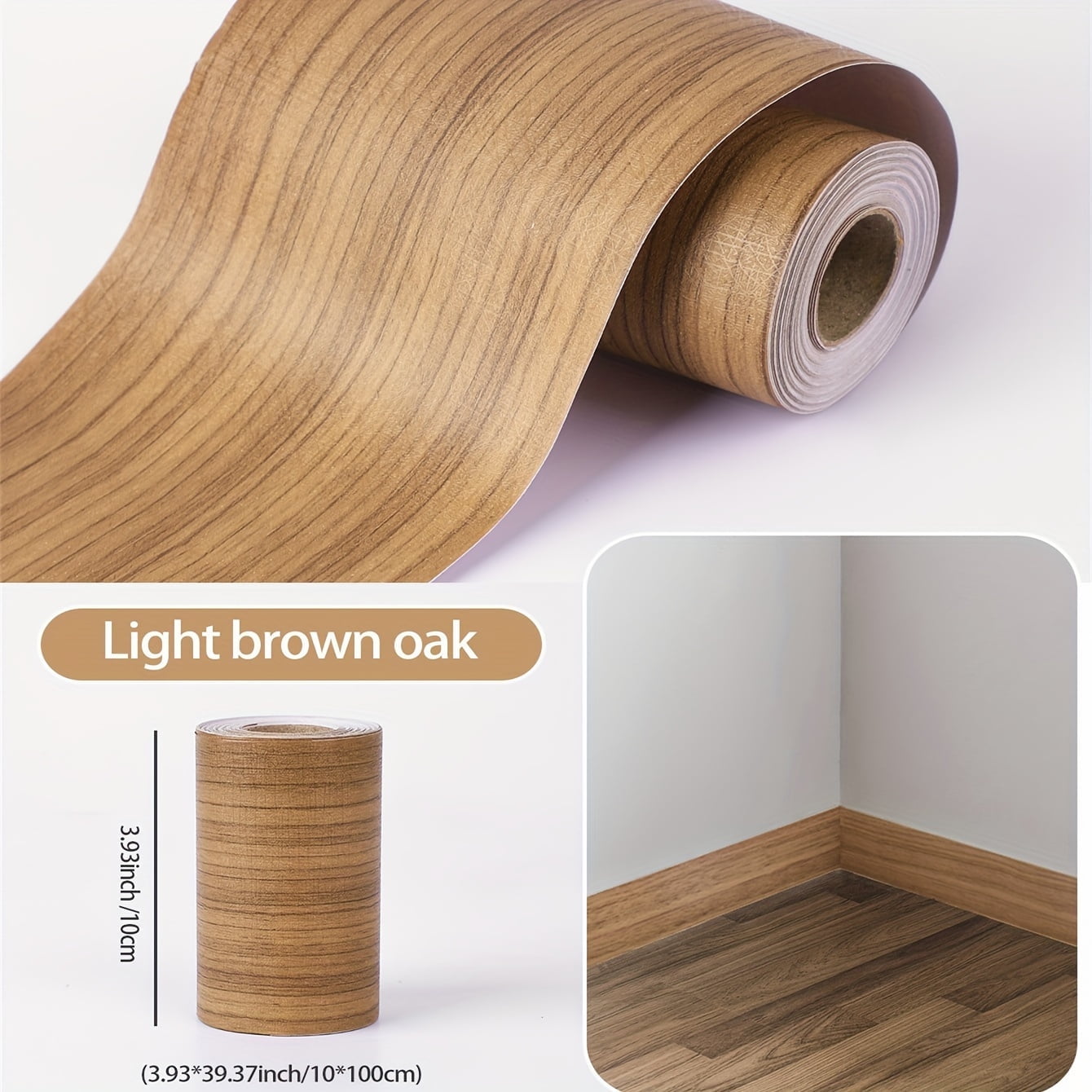 GYTY 1 Roll, Wood Grain Edge Banding Tape, Self-Adhesive Baseboard ...