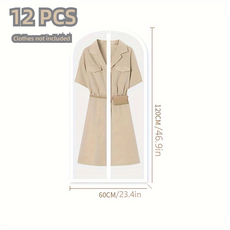 GYTY 12-Pack Transparent Garment Covers with Zipper, Durable Plastic ...