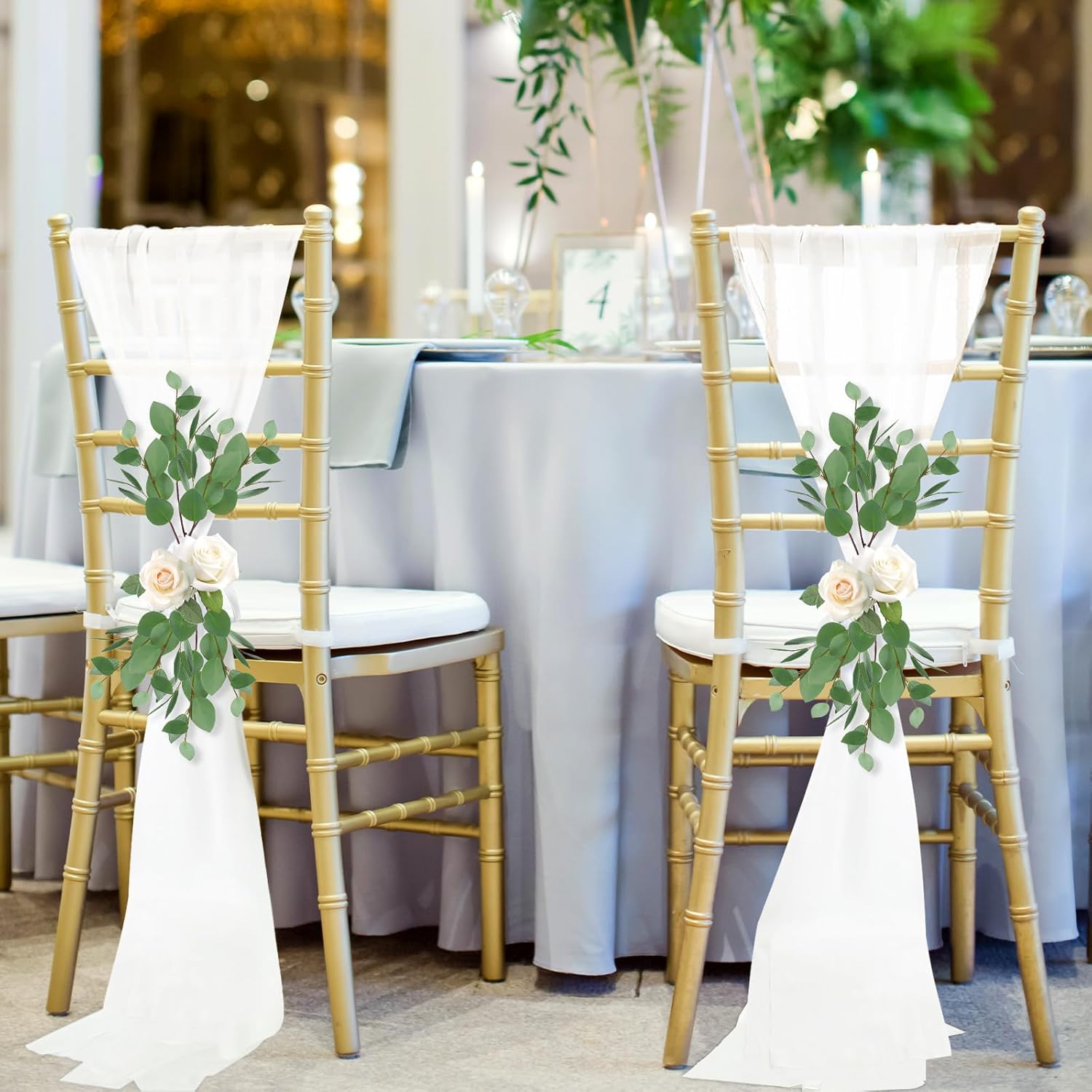 GYTY 12 Set Wedding Aisle Decorations for Wedding Ceremony Chiffon ...