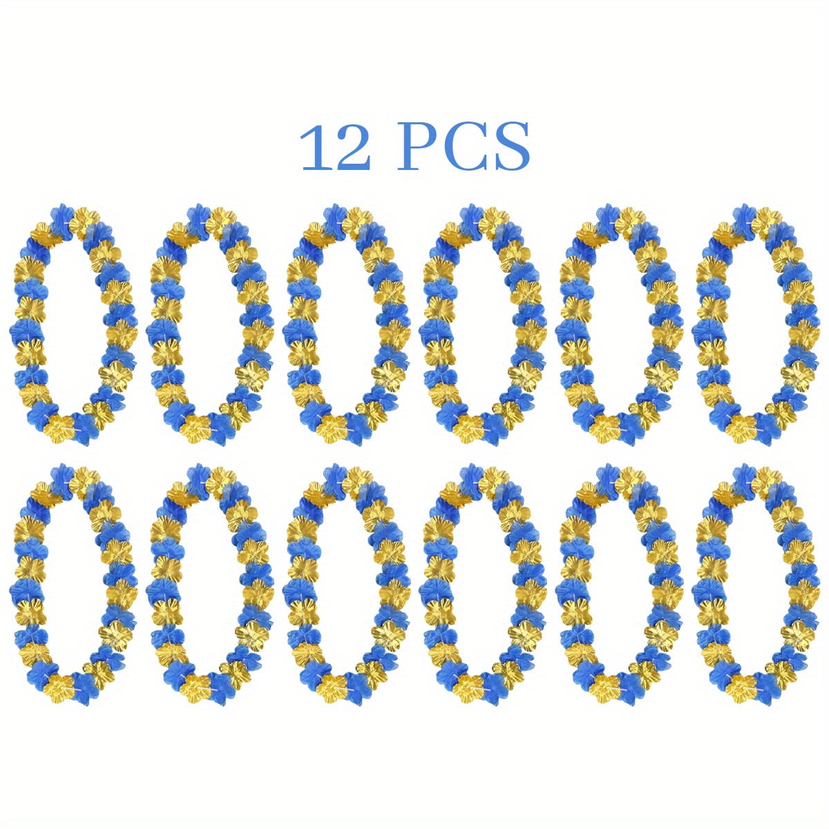 GYTY 12pcs Hawaiian Flower Necklace Graduation Theme Tropical Flower ...