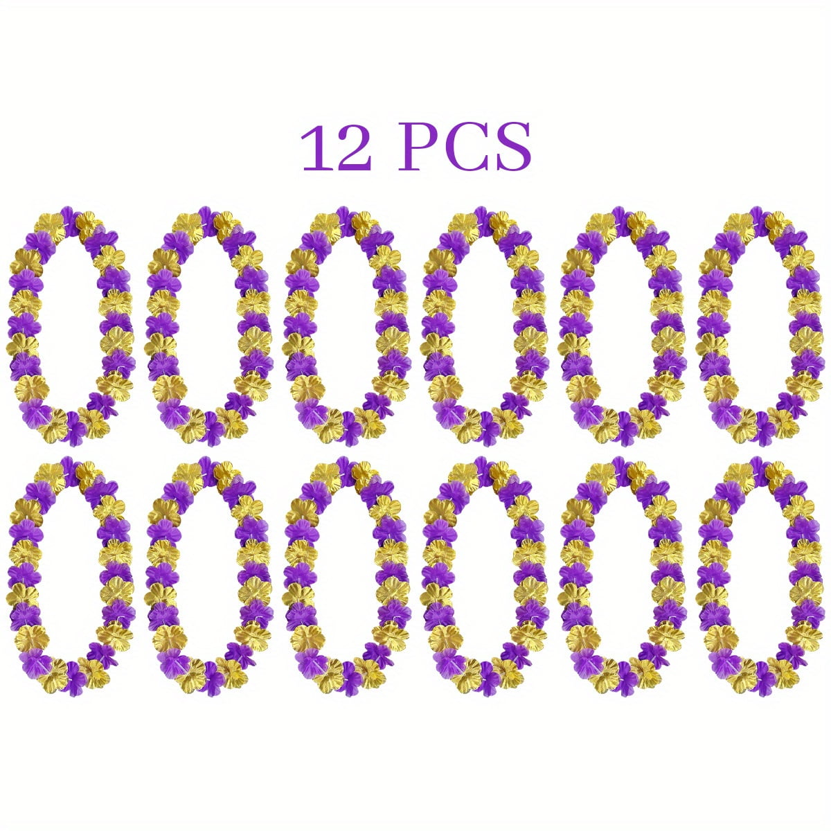 GYTY 12pcs Hawaiian Flower Necklace Graduation Theme Tropical Flower ...