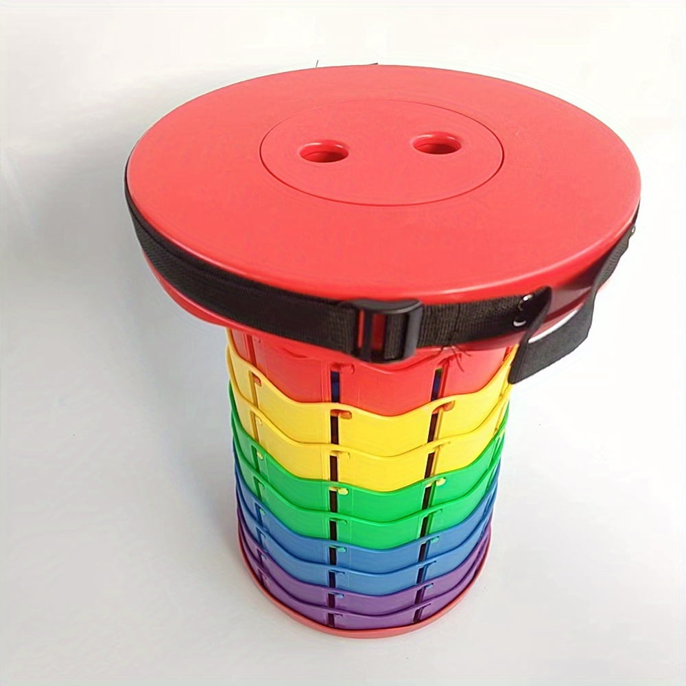 GYTY 1pc Rainbow Color Folding Stool - Ultra-Portable, Adjustable ...