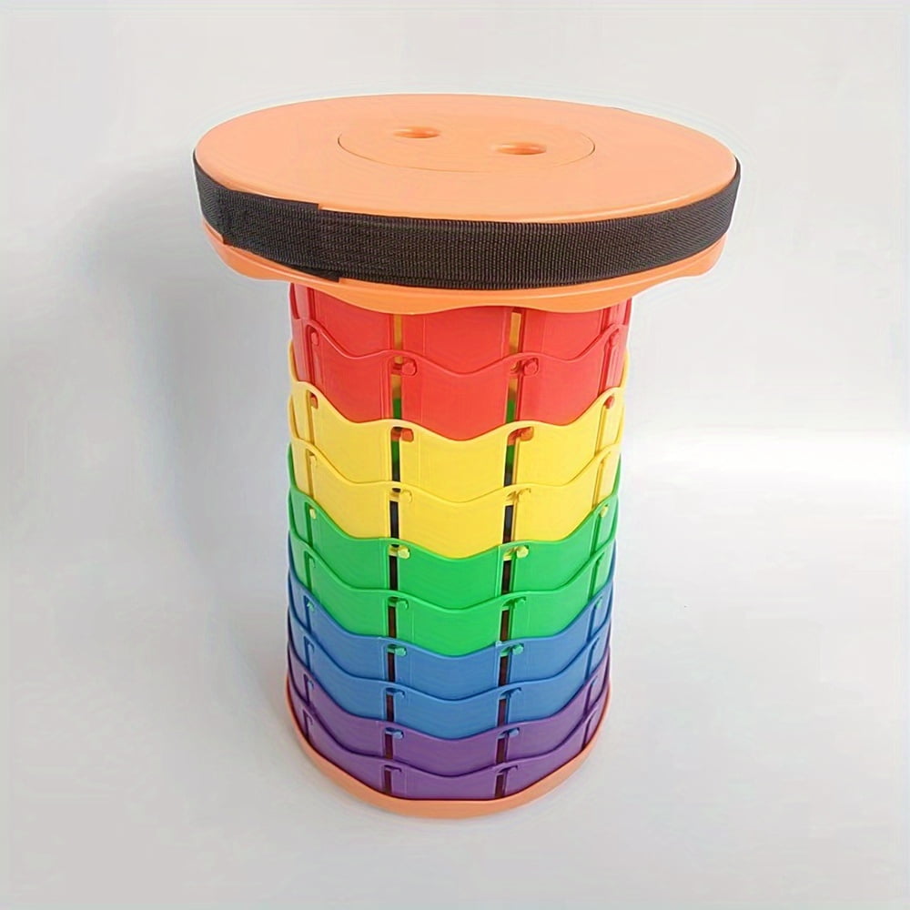 GYTY 1pc Rainbow Color Folding Stool - Ultra-Portable, Adjustable ...