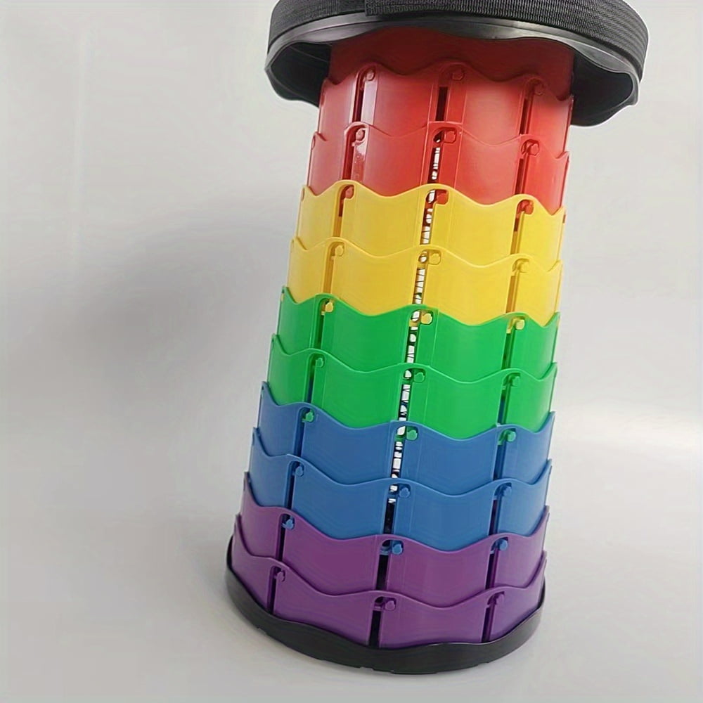 GYTY 1pc Rainbow Color Folding Stool - Ultra-Portable, Adjustable ...