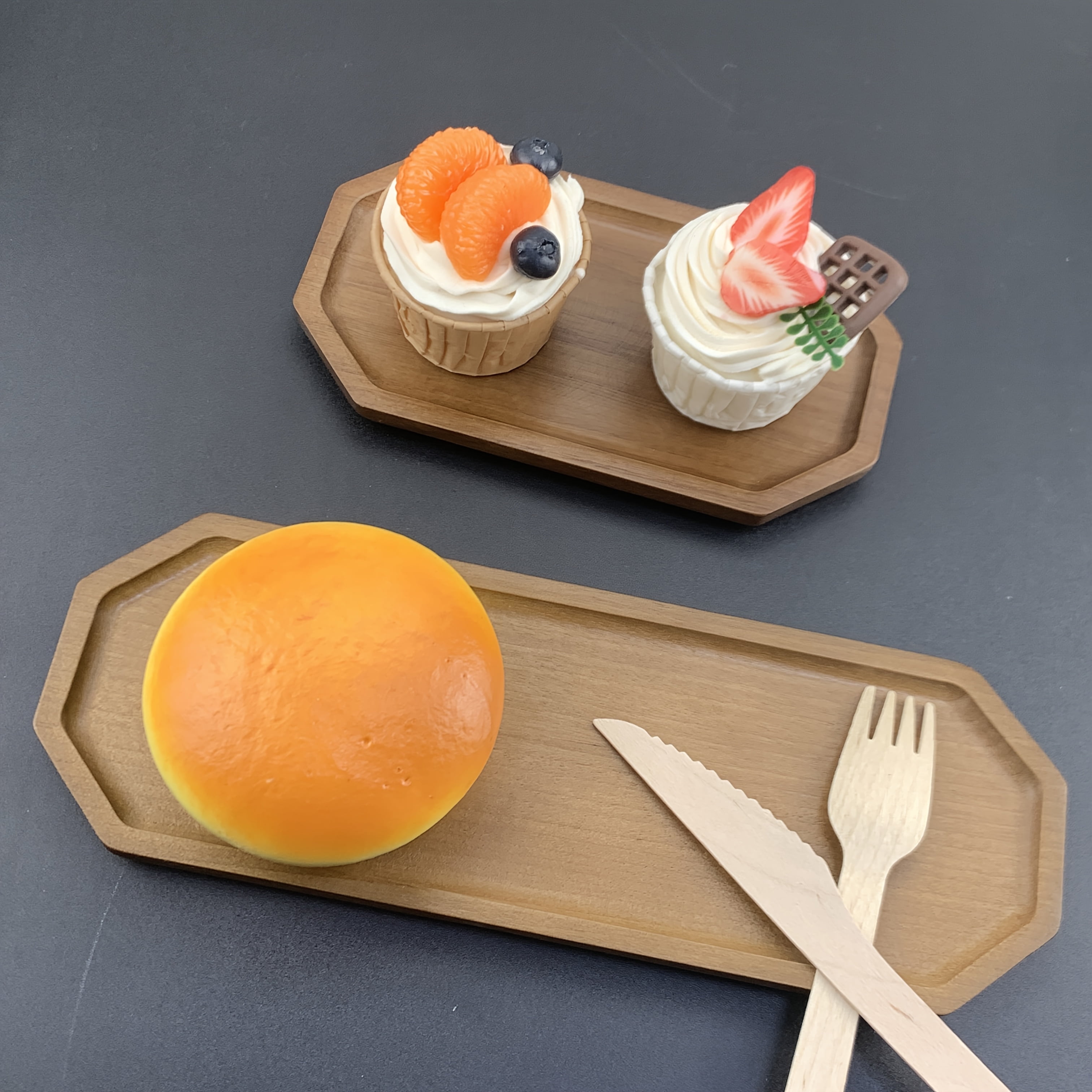 GYTY 2pcs Acacia Wood Trays, Decorative Coffee Table Tray, Kitchen ...