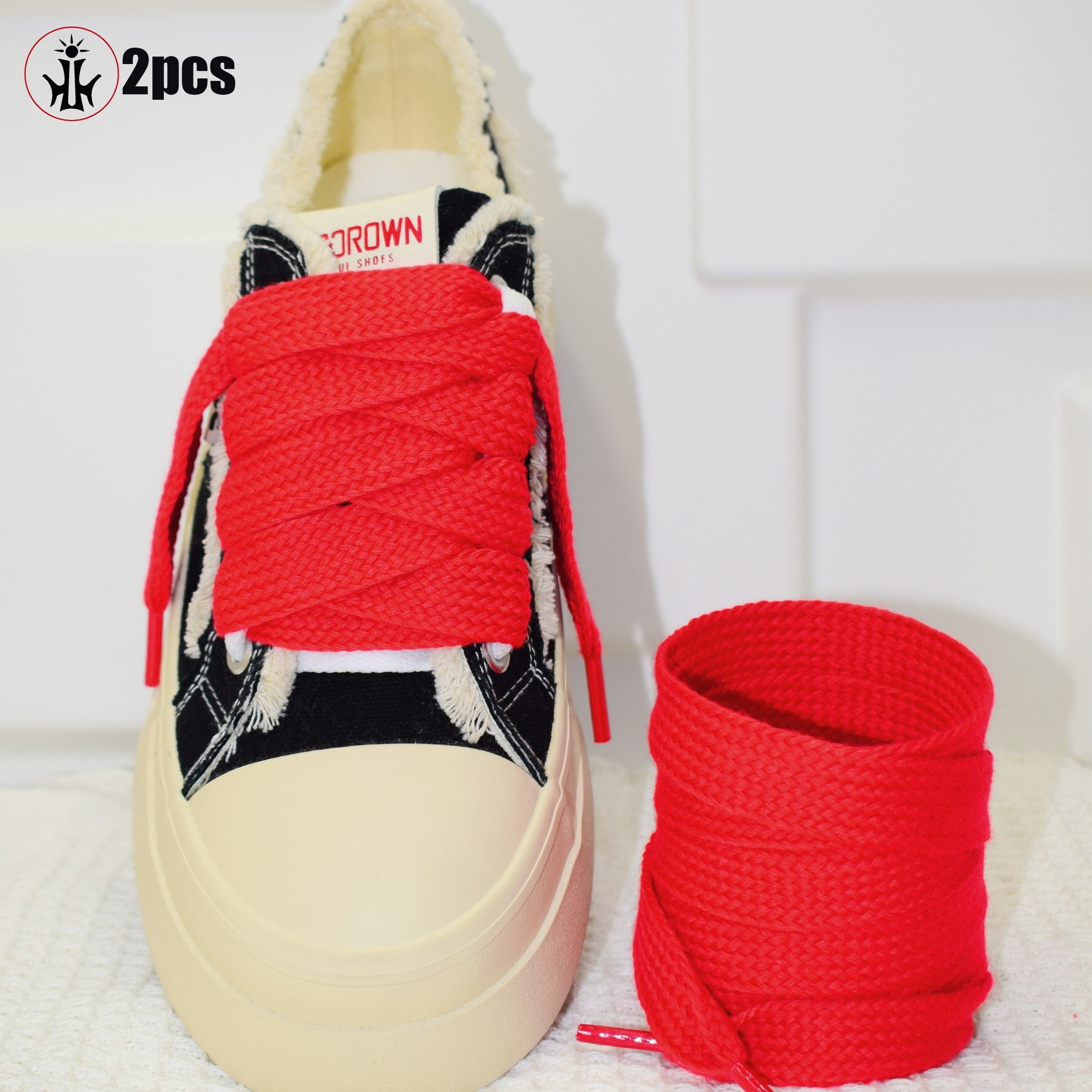 GYTY 3 Pairs of Widened Single Layer Flat 0.79inch Polyester Shoe Laces ...