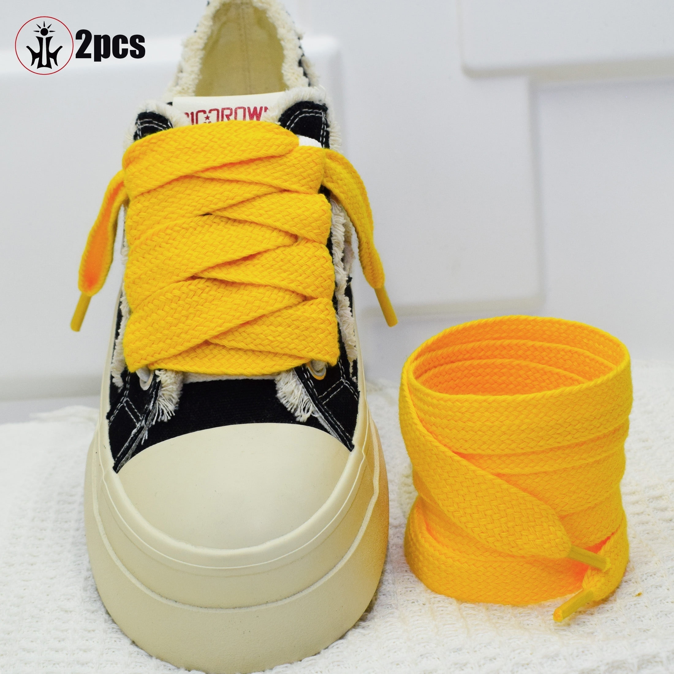 GYTY 3 Pairs of Widened Single Layer Flat 0.79inch Polyester Shoe Laces ...