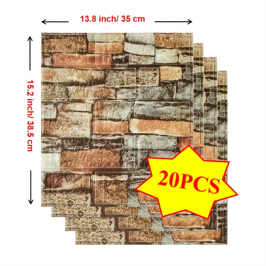 GYTY 3D Wall Sticker Brick Pattern Wallpaper - Walmart.com