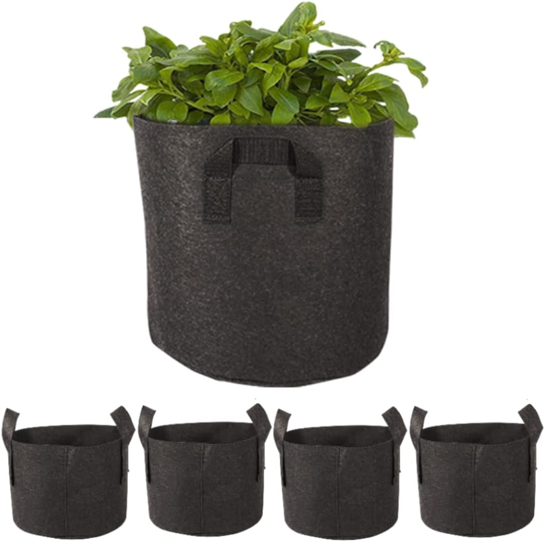 GYTY 5 Pack Grow Bags for Planting, Fabric Pots Plants Growing Bags ...