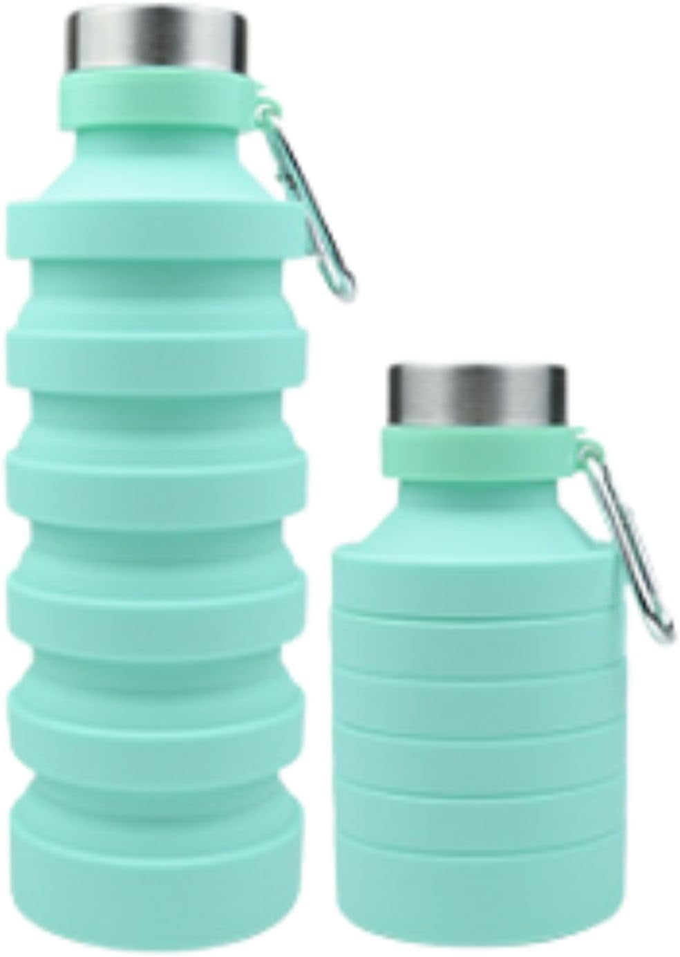 GYTY 550ML Collapsible Water Bottle, Camping Cup With Carabiner, Reuseable Silicone Foldable ...