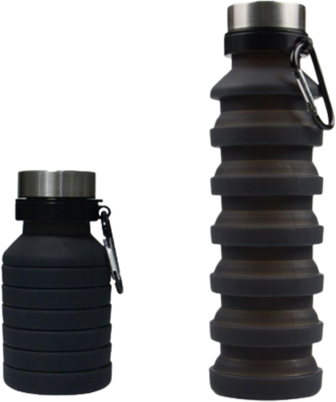 GYTY 550ML Collapsible Water Bottle, Camping Cup With Carabiner, Reuseable Silicone Foldable ...