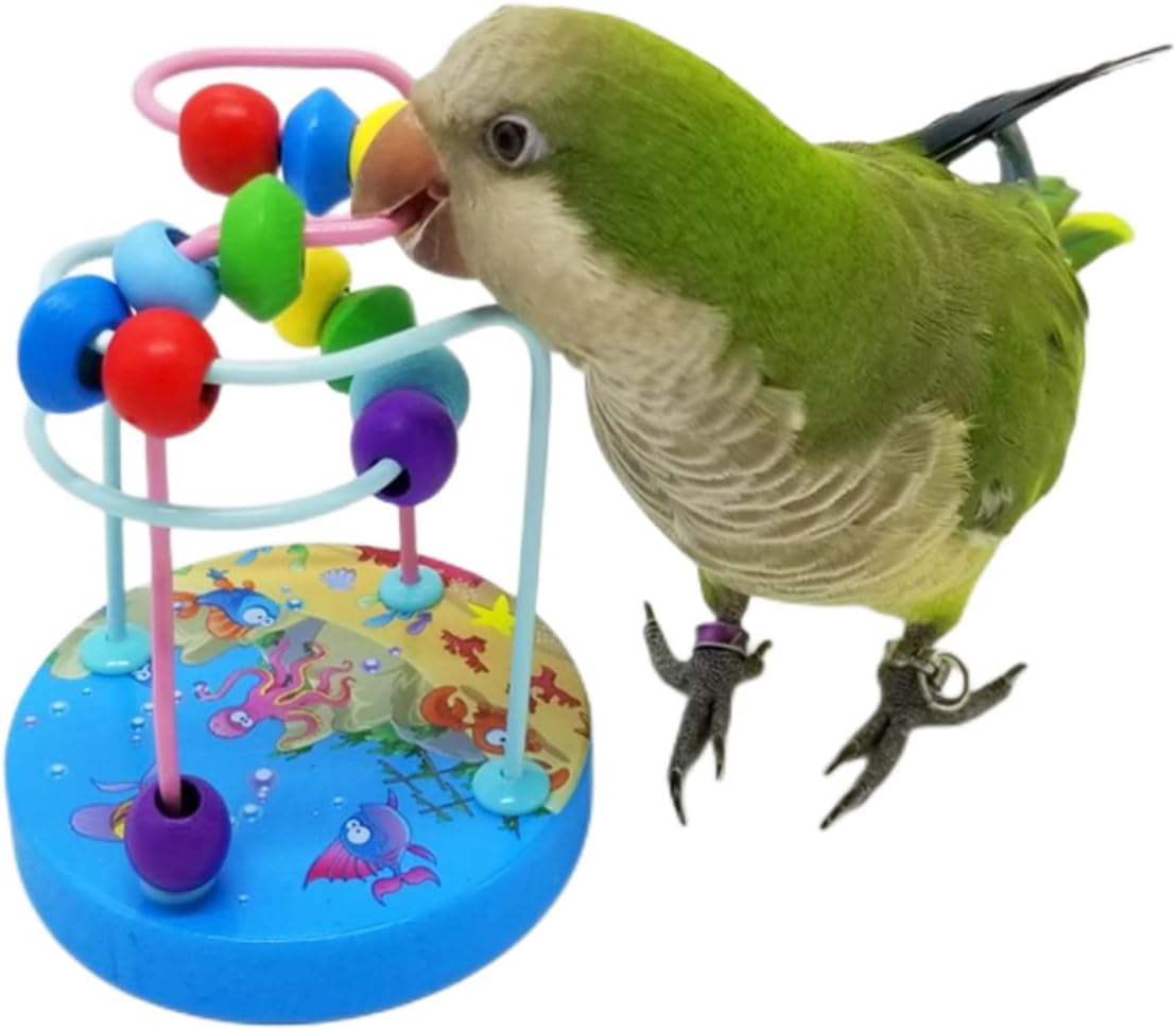 GYTY Bird Chewing Toy Colorful Wooden Bead Beak Conditioning for Small ...