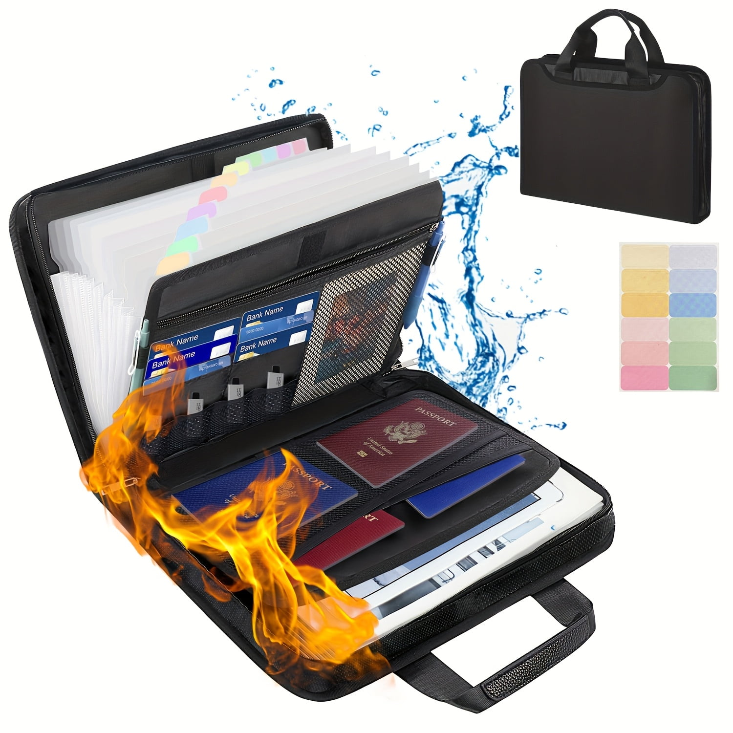 GYTY Contemporary Waterproof Fireproof Document Organizer with Handle ...