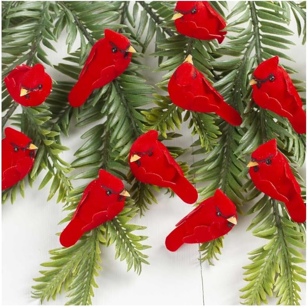 GYTY Factory Direct Craft Pack of 24 Mini Red Artificial Cardinal Birds ...