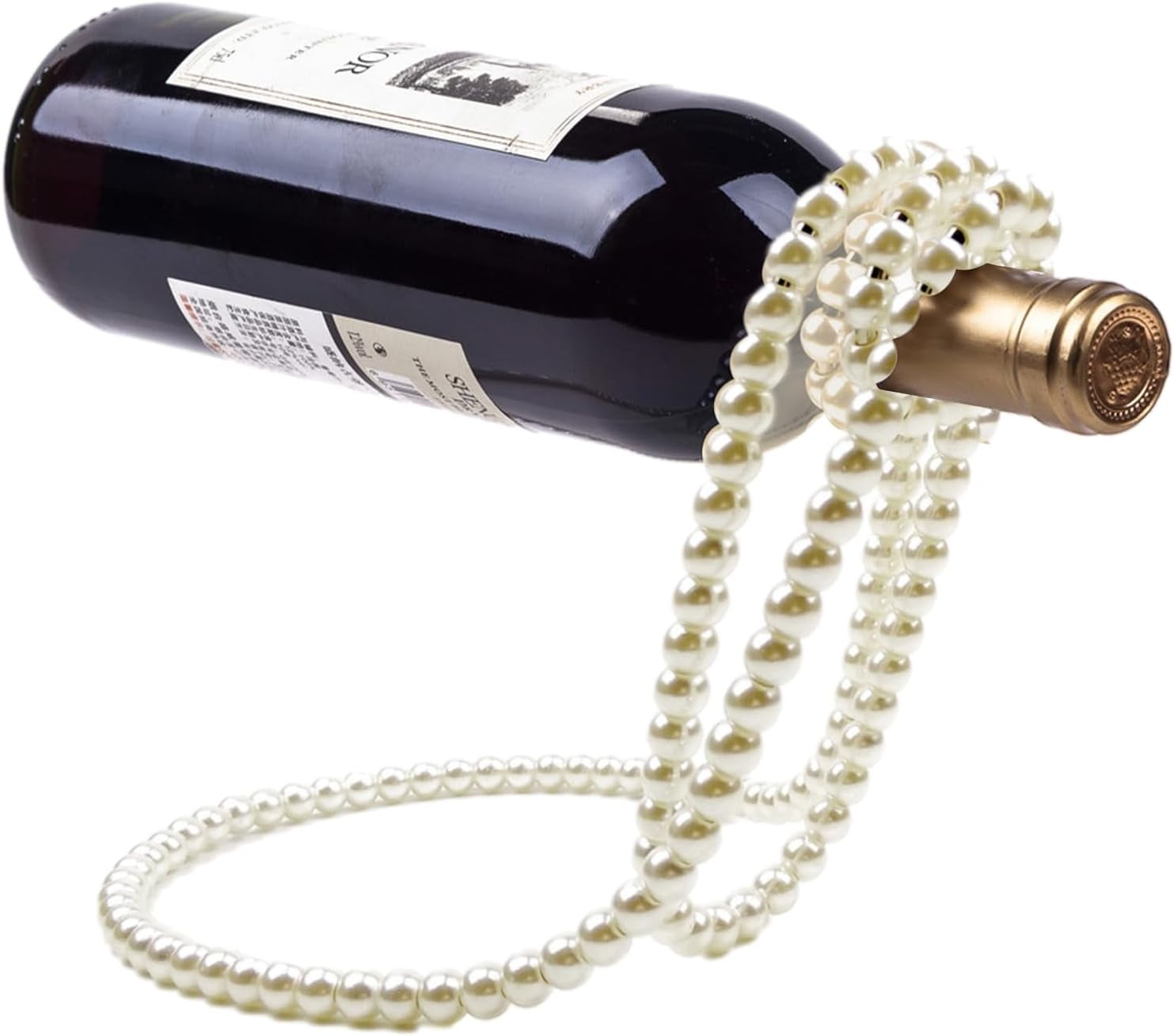 GYTY Floating Wine Holder, Pearl Wine Bottle Holder, Pearl Necklace ...