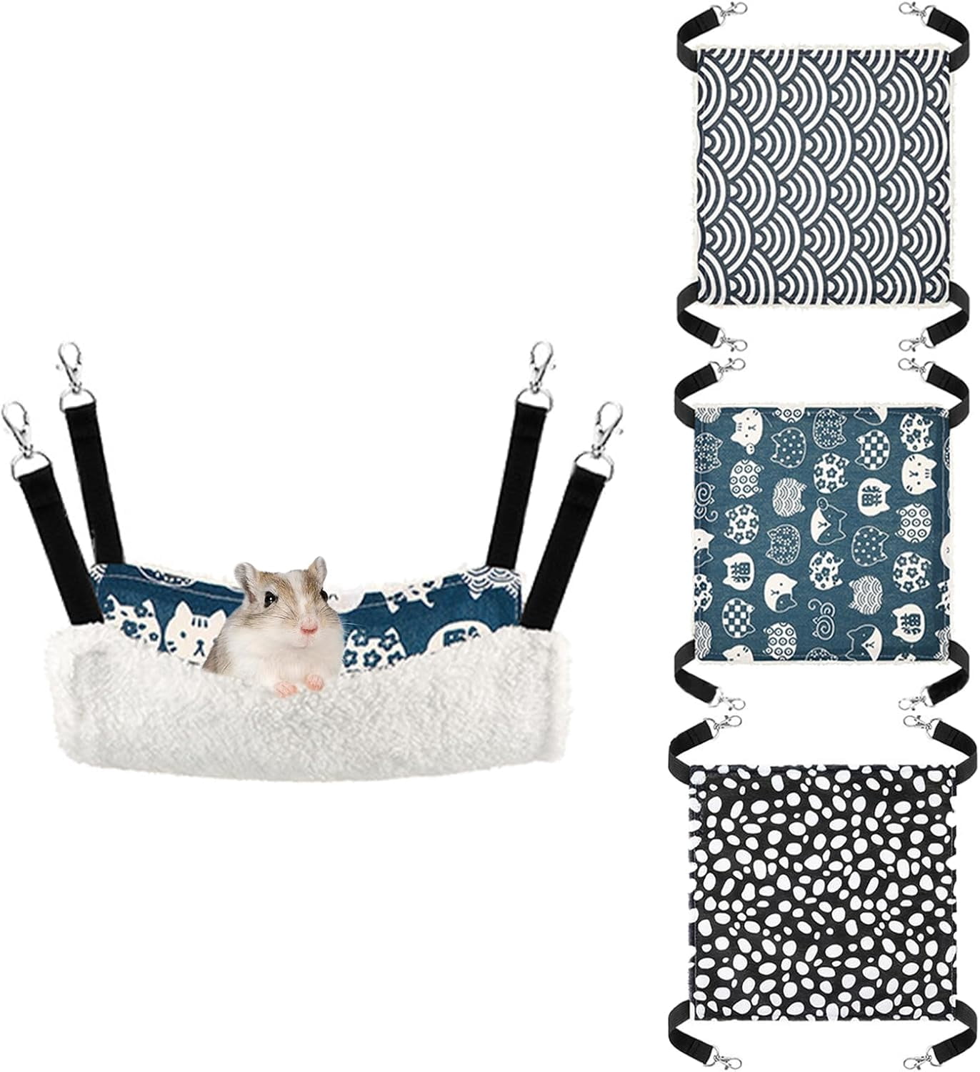 GYTY Hamster Bed - 3-Piece Hanging Double-Sided Hammock for Pet ...