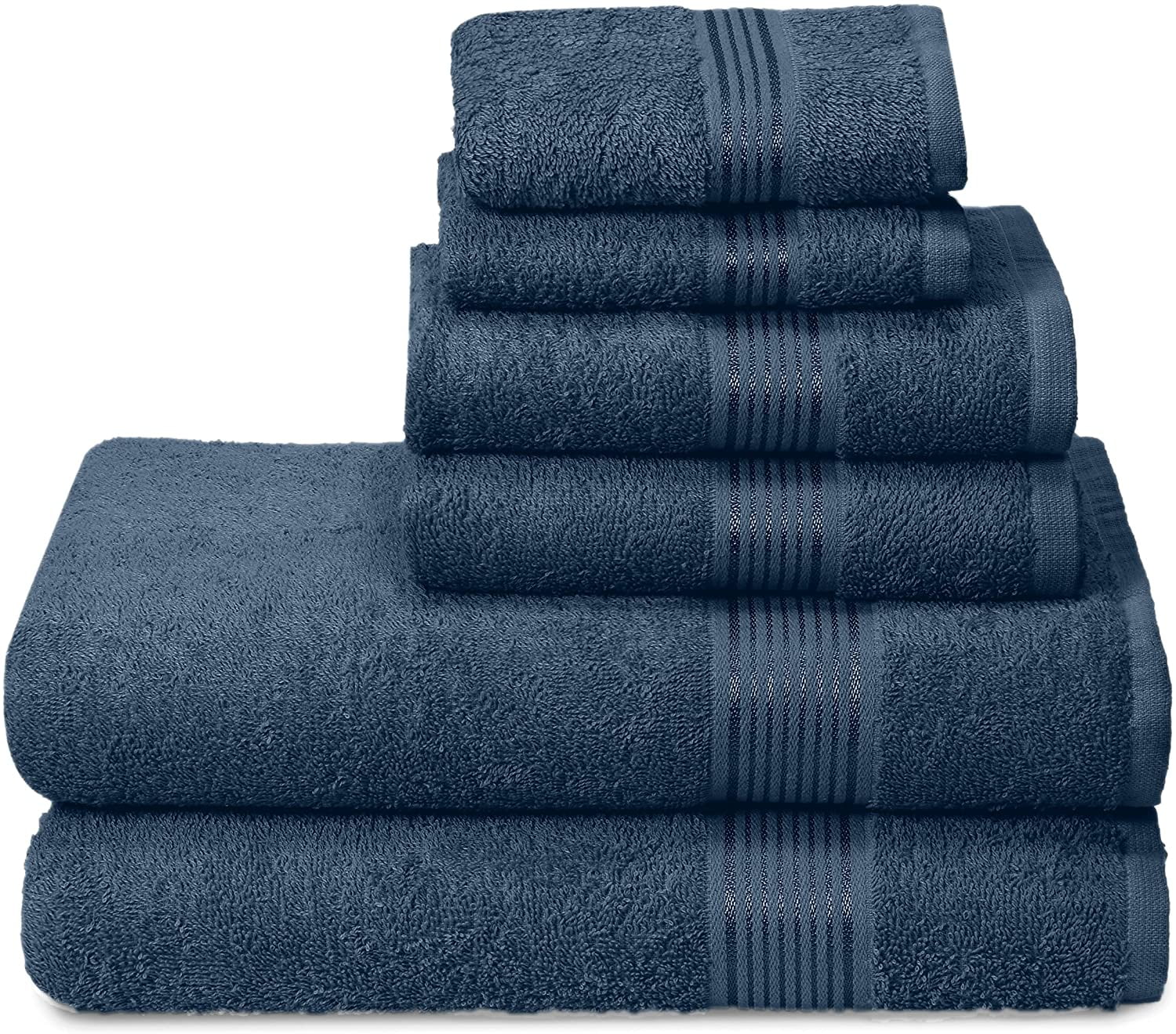 GYTY Home Ultra Soft 6 Pack Cotton Towel Set, Contains 2 Bath Towels ...