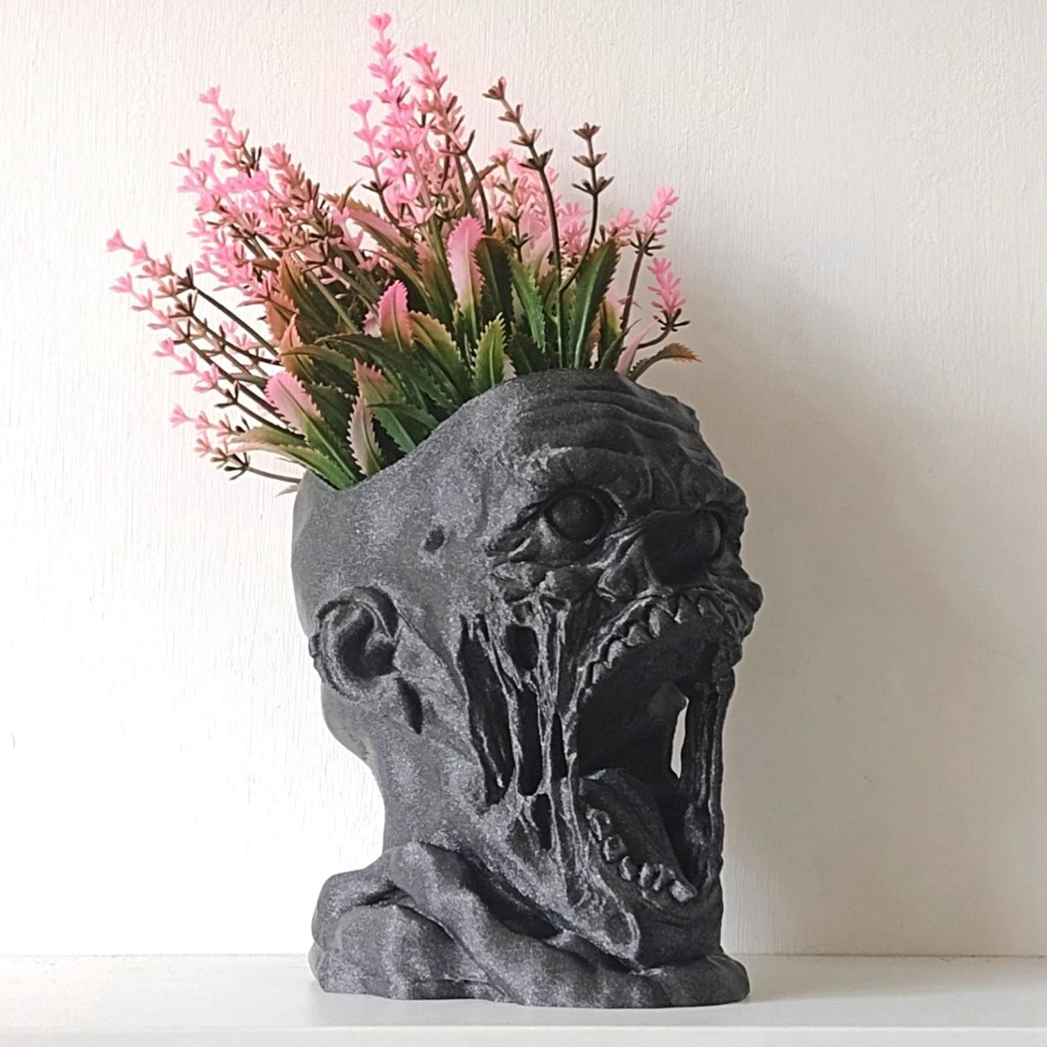 GYTY Horror Skull Planter with Spine Stand Candy Bowl, Resin Skull ...