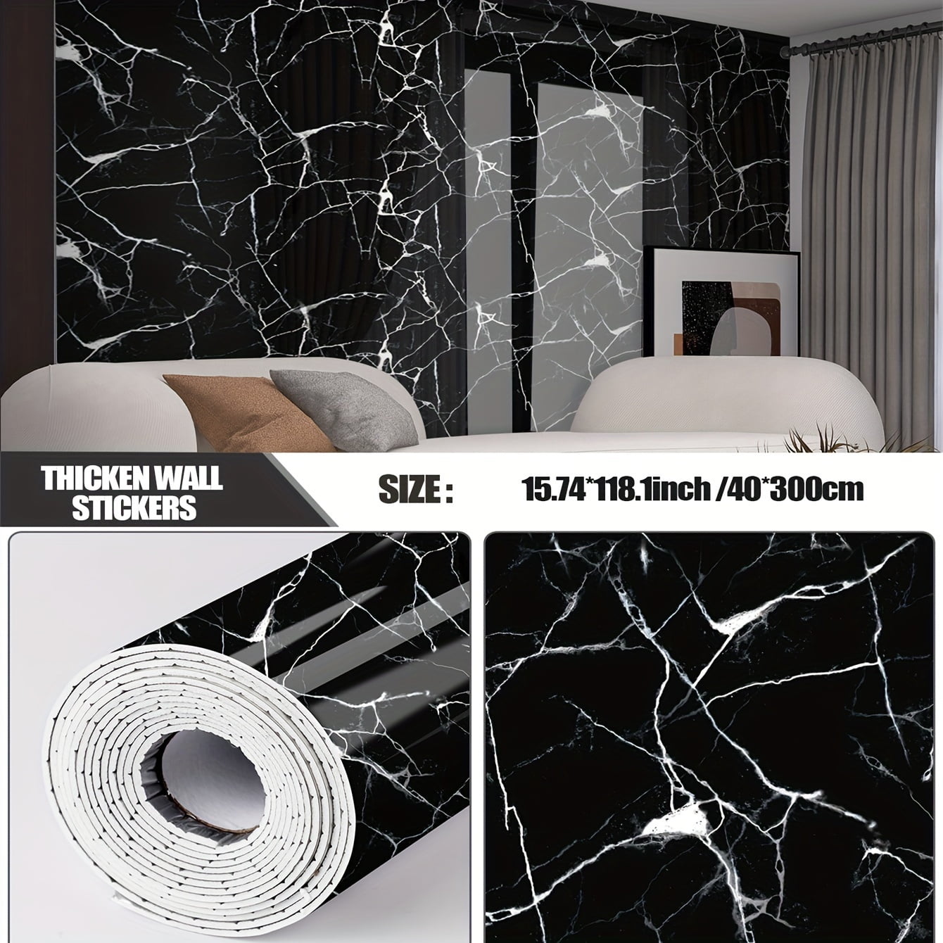 GYTY Marble Wallpaper Wall Panels - Self-Adhesive Plastic Peel and ...