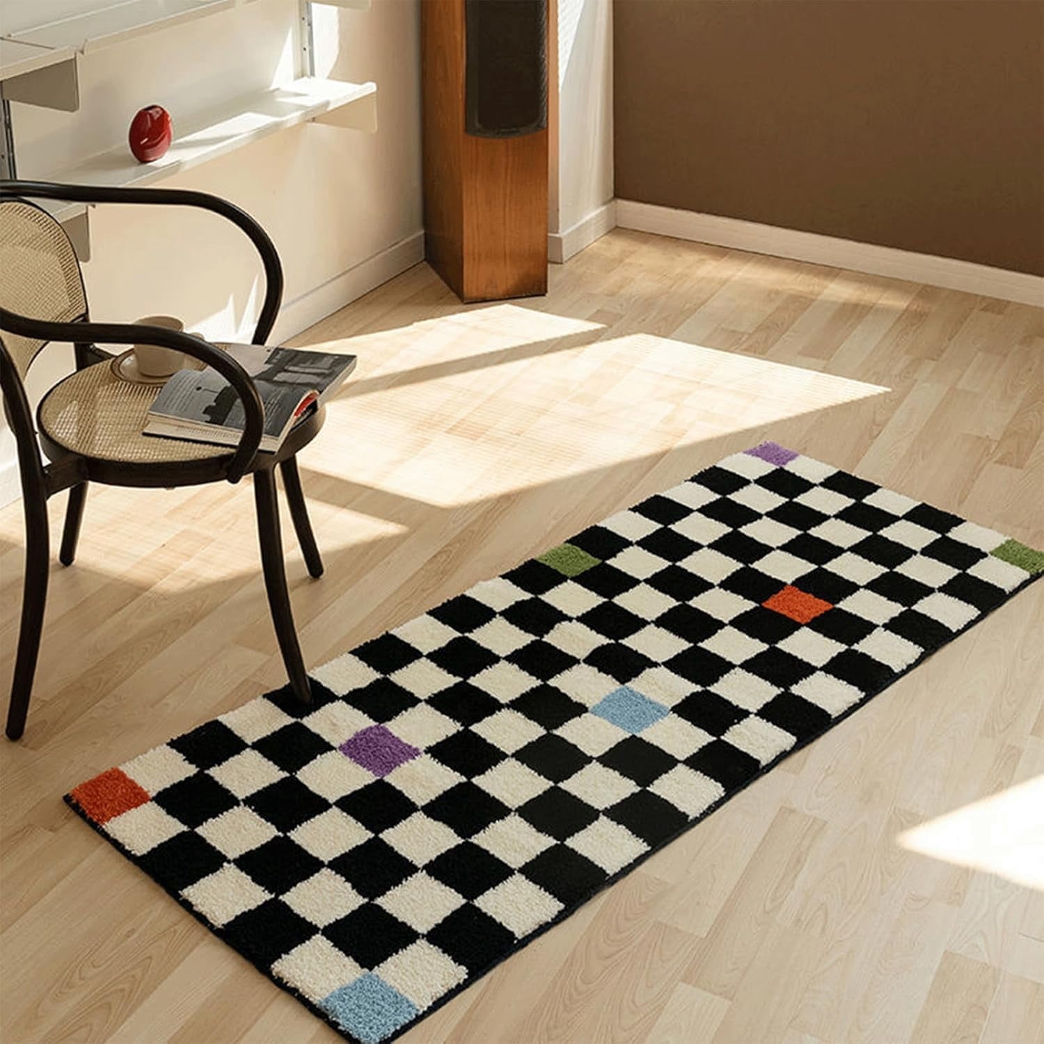 GYTY Room Decor Y2K Cool Rugs Aesthetic Black and White Flower Carpet ...