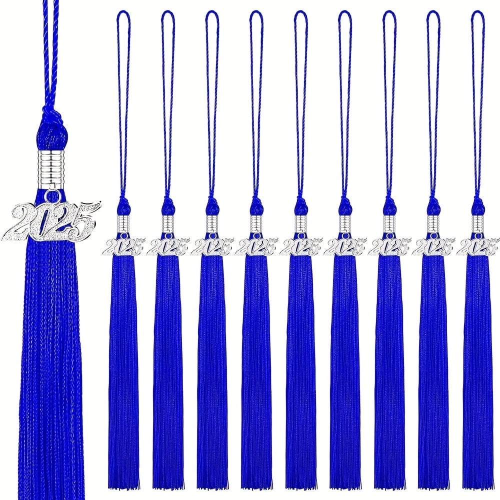 GYTY Royal Blue, Silvery 10pcs 2025 Grad Graduation Tassels Graduation ...
