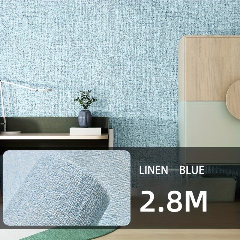 GYTY Self-Adhesive Linen Texture Wallpaper Roll - Easy Peel & Stick ...