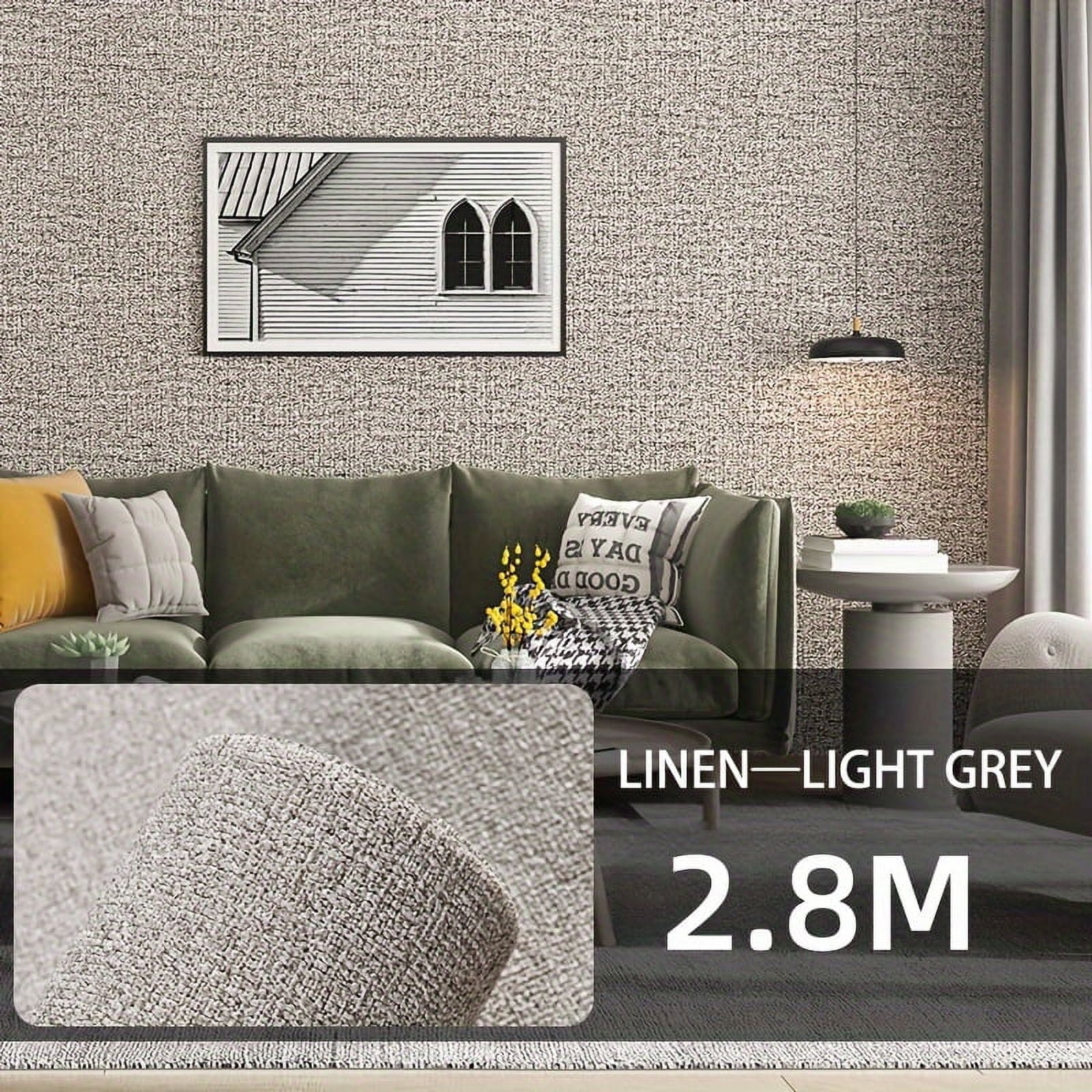GYTY Self-Adhesive Linen Texture Wallpaper Roll - Easy Peel & Stick ...