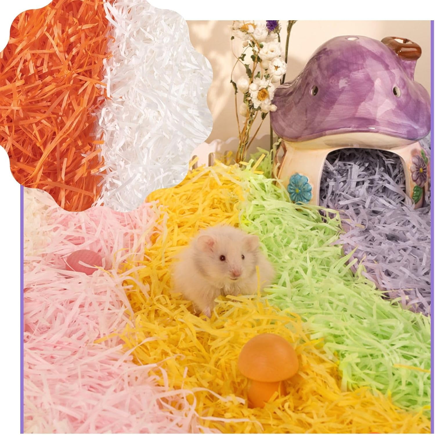 GYTY Small Animal Bedding Colorful Hamster Nesting Paper Material Cozy ...