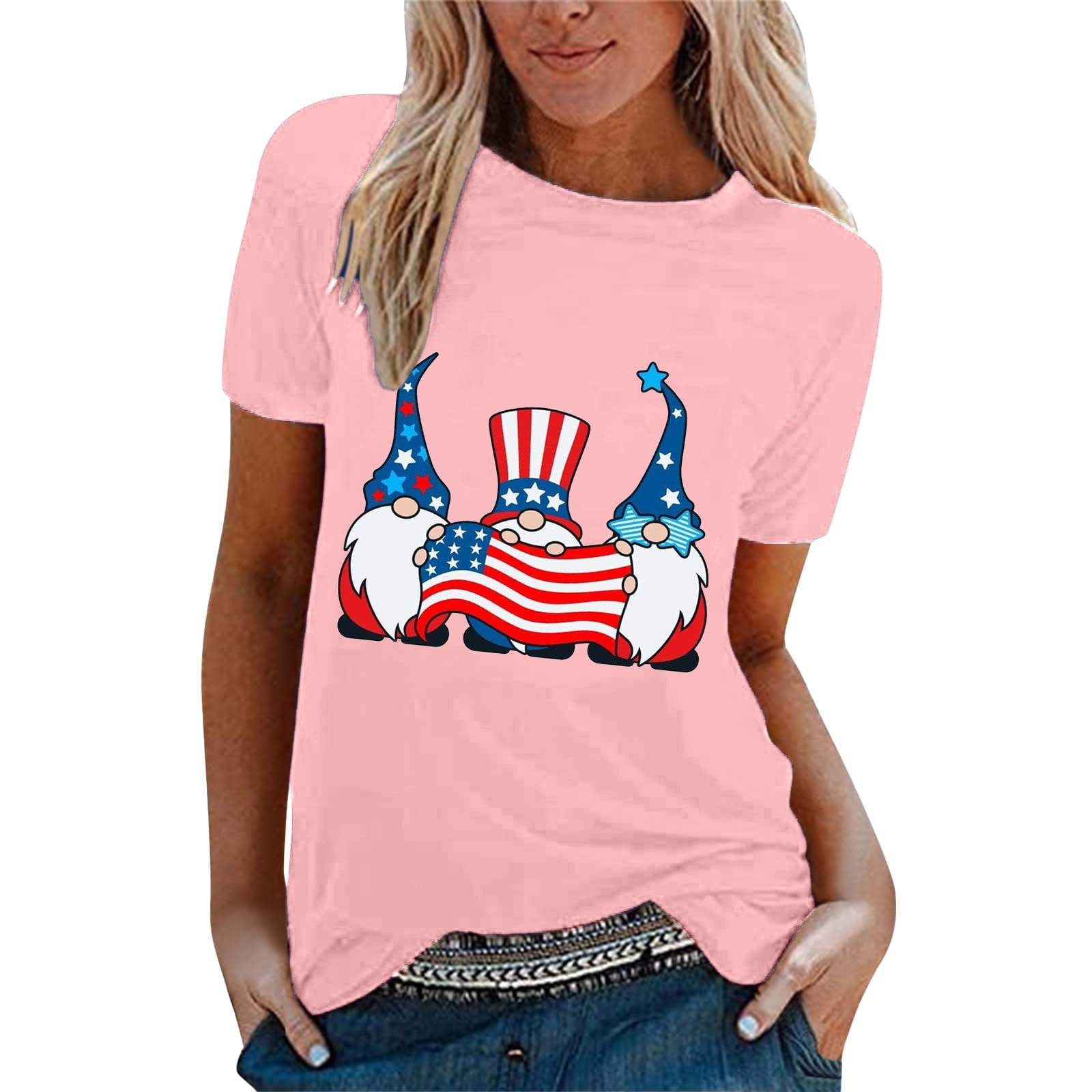 Gyujnb American Flag T Shirt Women 4th Of July Shirts Patriotic Shirt
