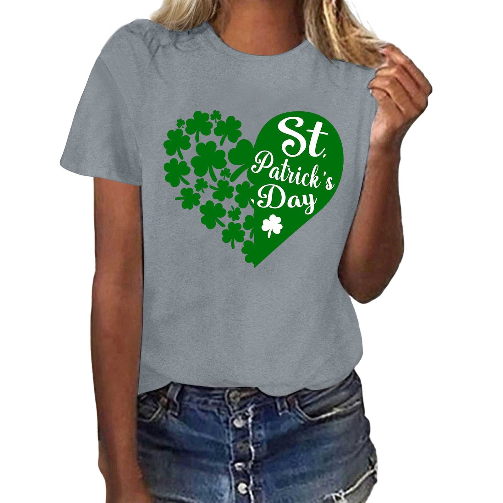 Gyujnb St Patricks Day Shirts For Women Lucky Shamrock Graphic Shirt