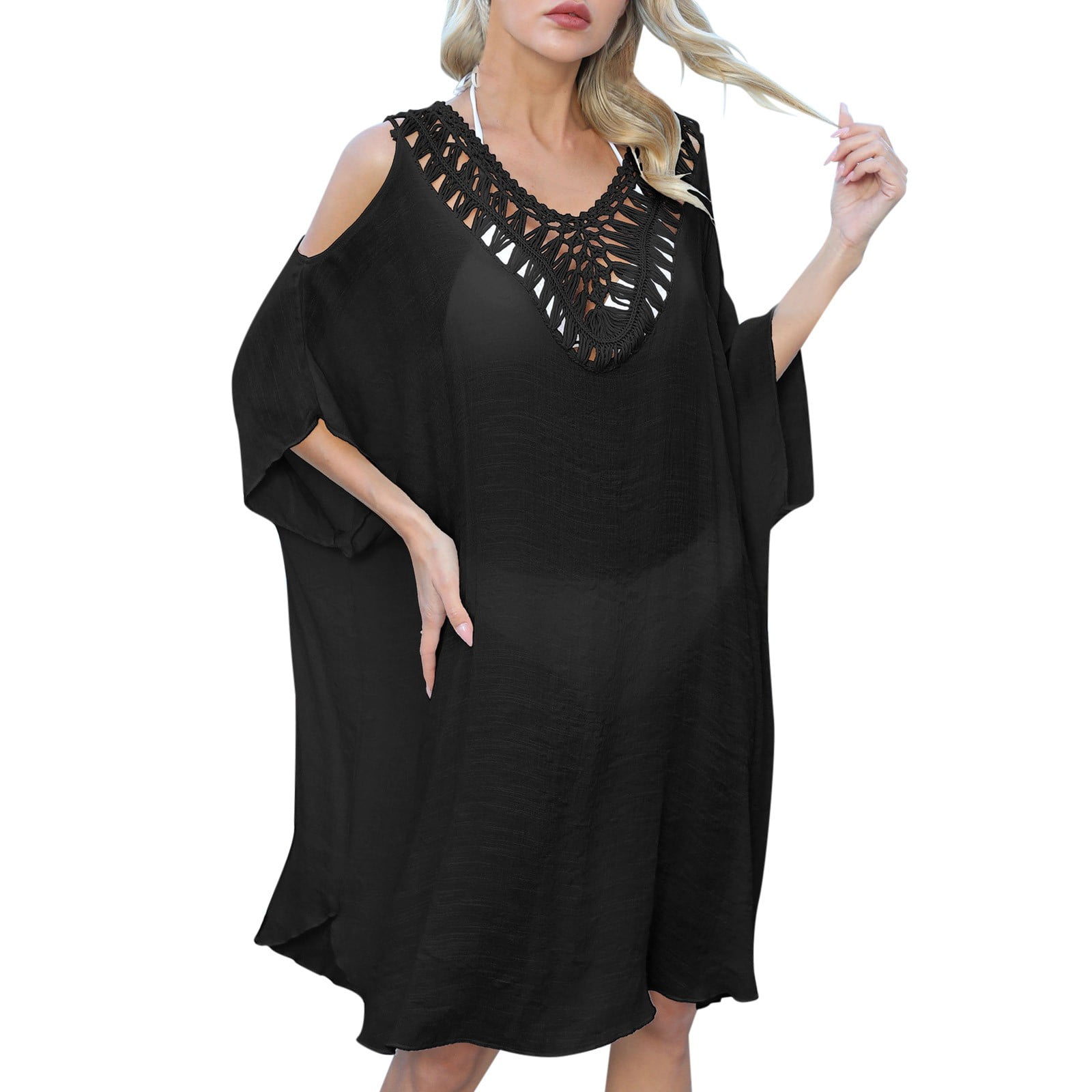 Gyujnb Swimsuit Cover Ups For Women V Neck Hollow Out Swim Coverup
